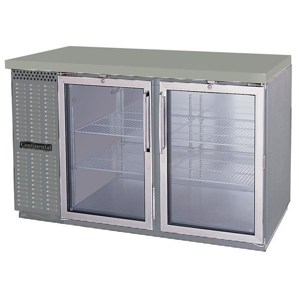 Continental Shallow 18 Cf Back Bar Pass-Thru Glass Door Cooler ...
