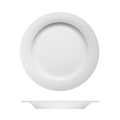 Bauscher 800025 Dialog 10.12" Flat Plate with Rim - 24 / CS | Wasserstrom