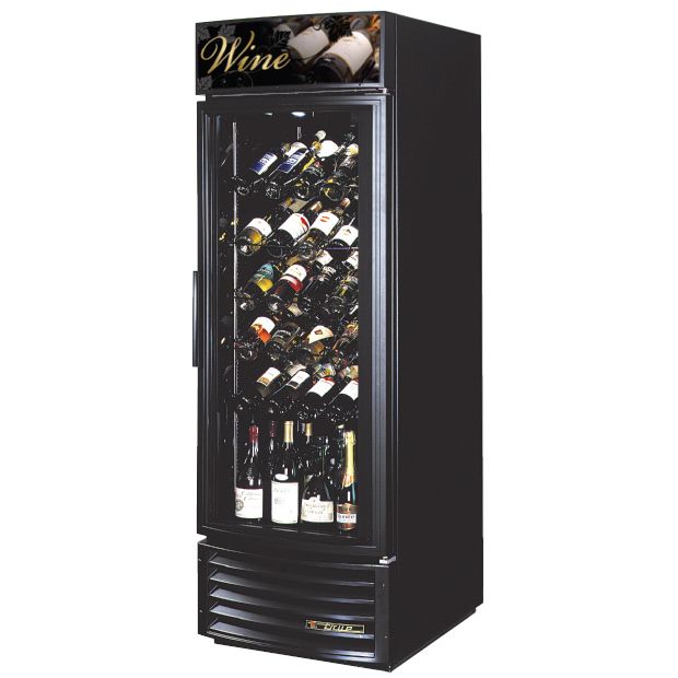 True GDM-23W-RF-LD Glass Door 23 Cu Ft Radius Front Wine Merchandiser ...