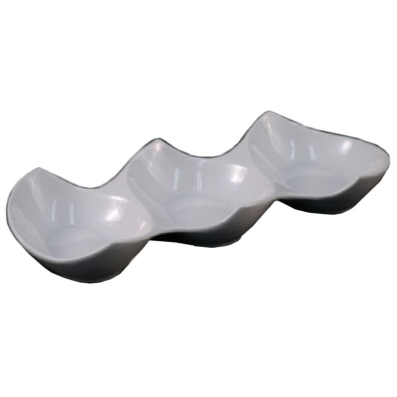 Dover Metals P-674A White 3-Compartment Bowl | Wasserstrom
