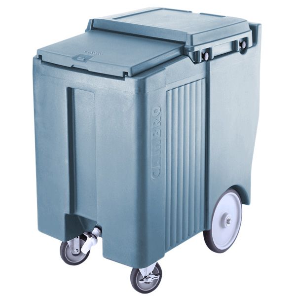 Cambro Tall Slate Blue 175 Lb Capacity Mobile Sliding Lid Ice Caddy ...